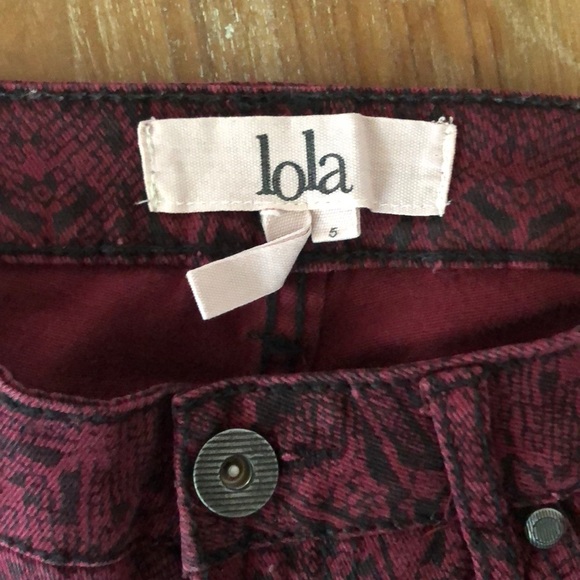 lola | Jeans | Lola Red Burgundy And Black Snake Print Denim | Poshmark